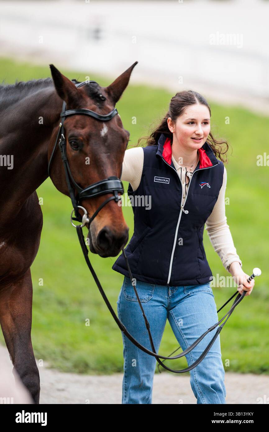 Verane Nicaud of France with Frenchstar Helau during the CCI2* L first ...