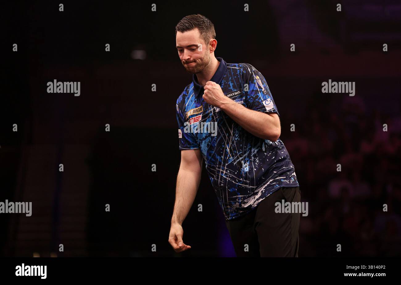 Liverpool, UK. 24th Apr, 2025. Luke Humphries celebrates winning in ...