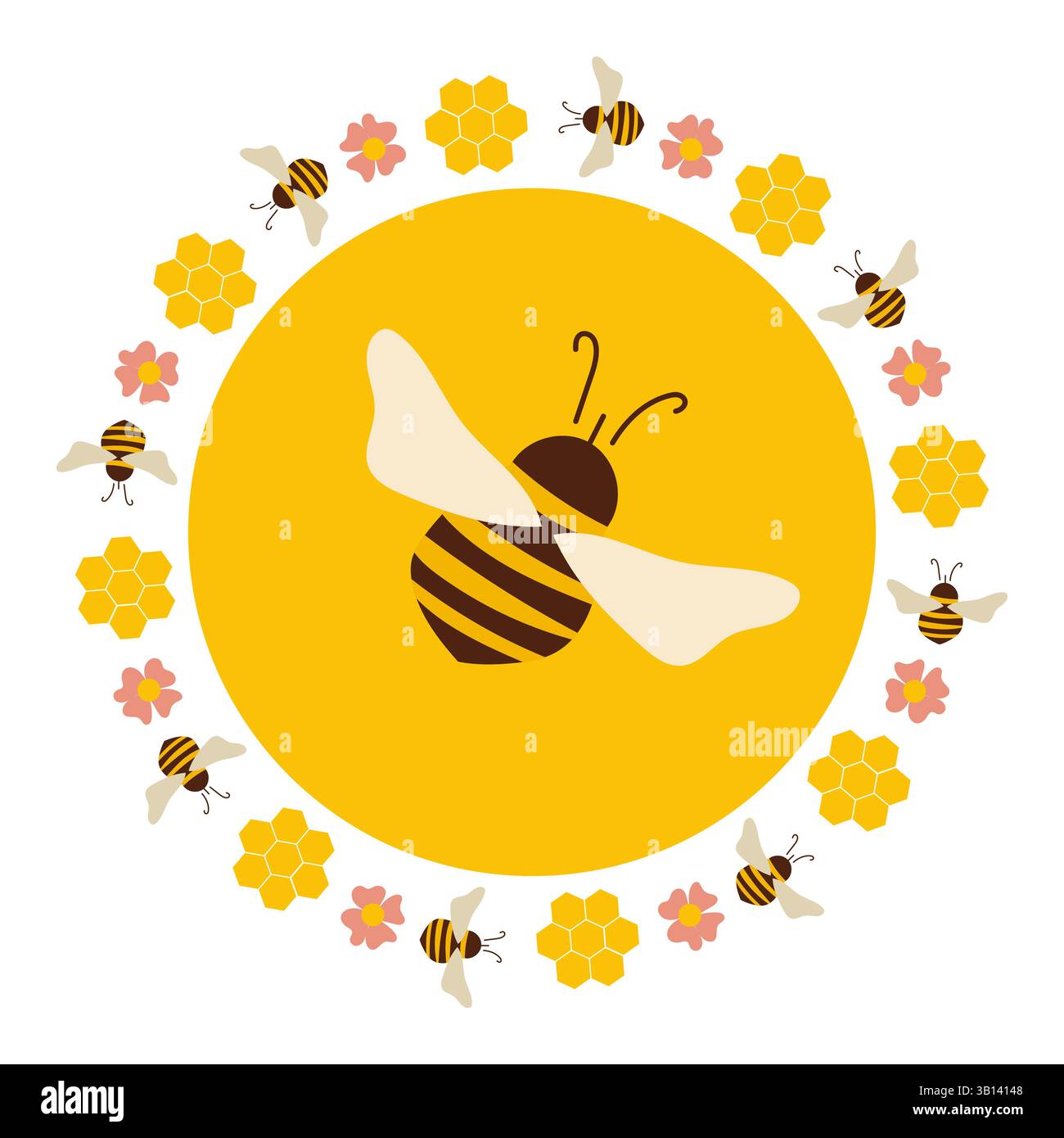 Honey bee in hive Cut Out Stock Images & Pictures - Alamy