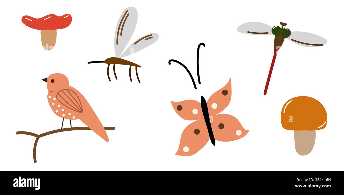 White forest mushrooms on Stock Vector Images - Alamy