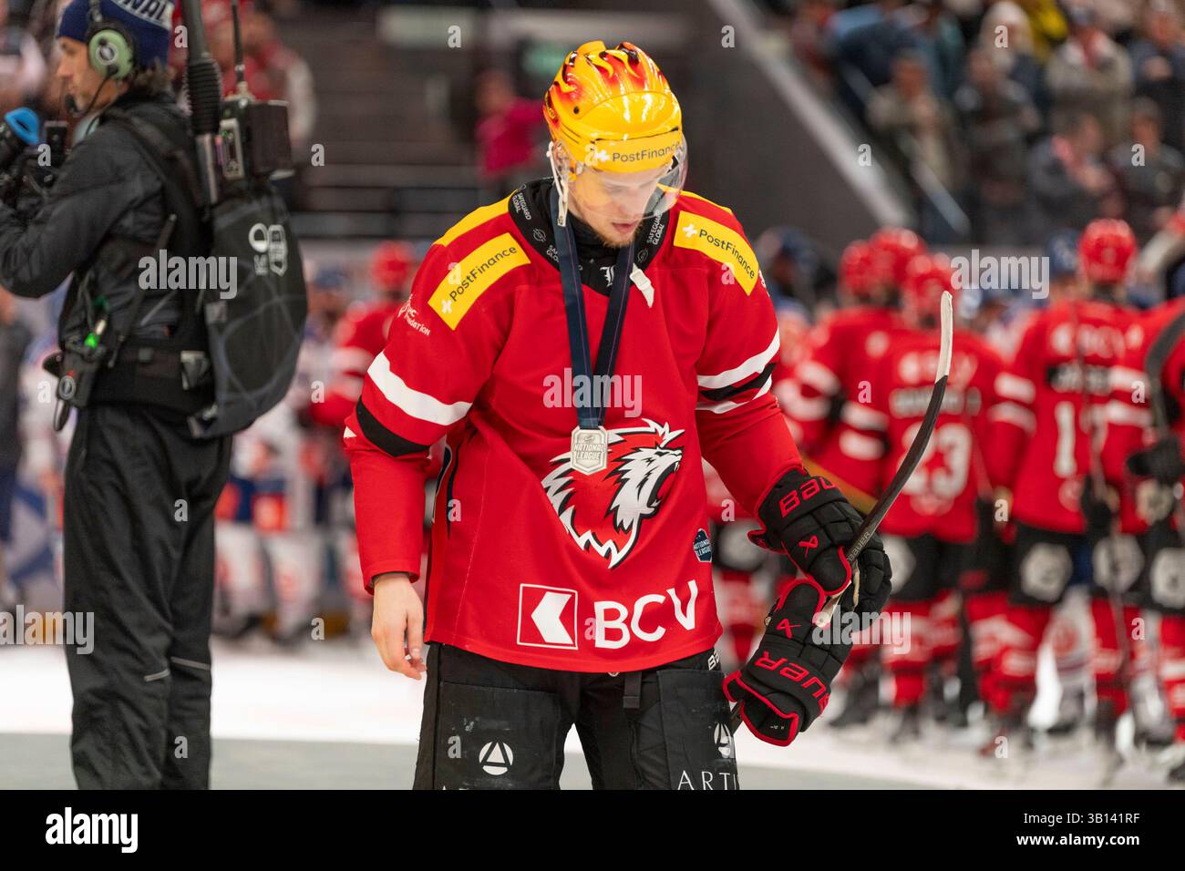 Lausanne Switzerland, 04 24 2025: Antti Suomela (offense) PostFinance ...