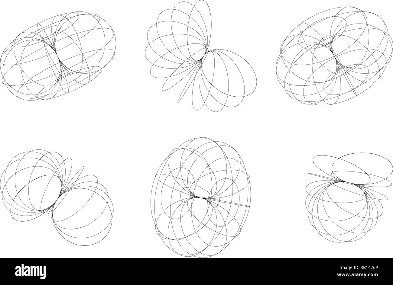 geometric wireframe shapes. perspective grids. Vector illustration ...