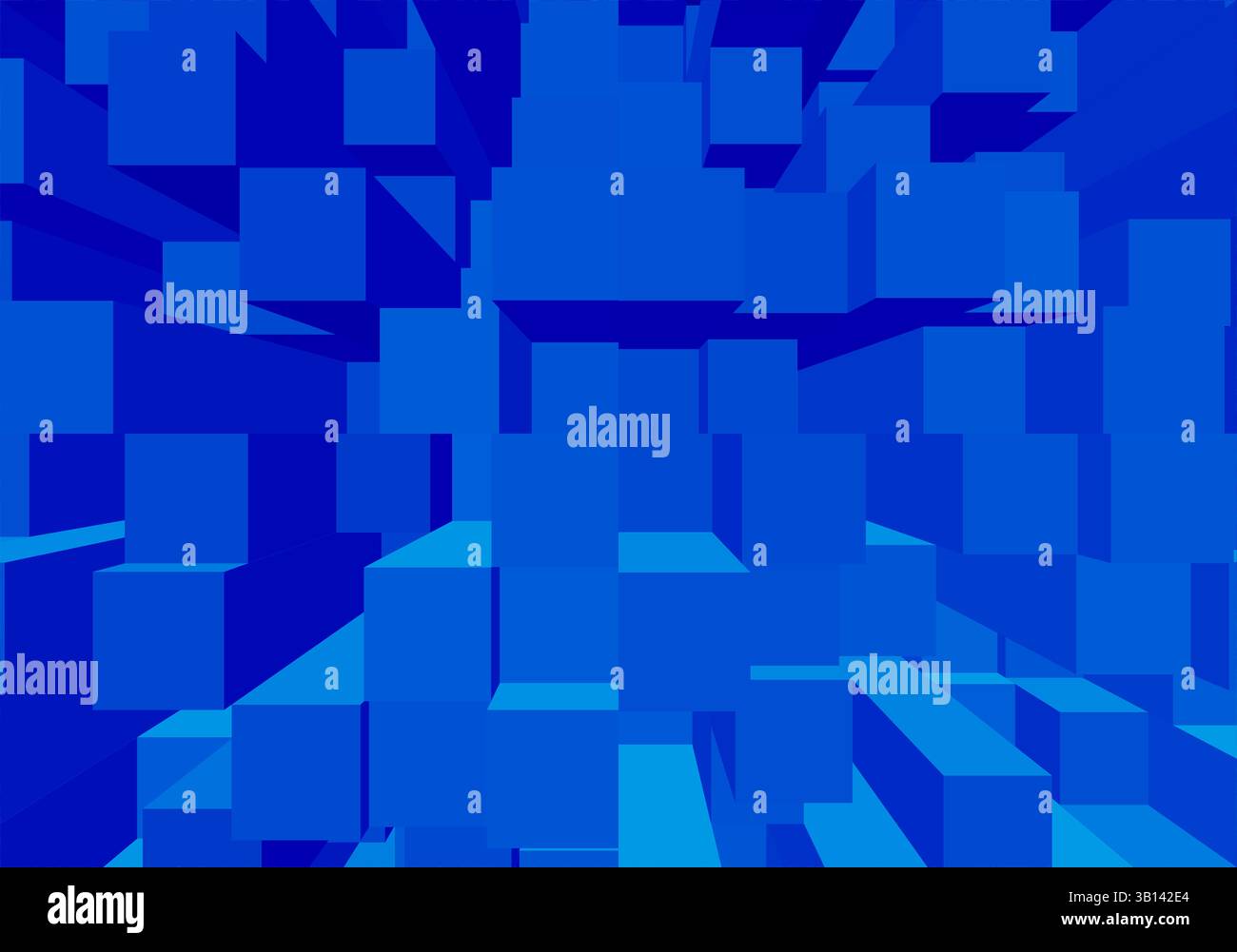 Abstract blue digital blocks background Stock Photo - Alamy