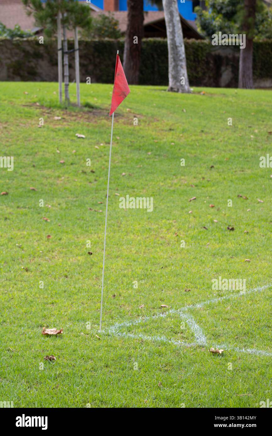 soccer field flag at corner Stock Photo - Alamy