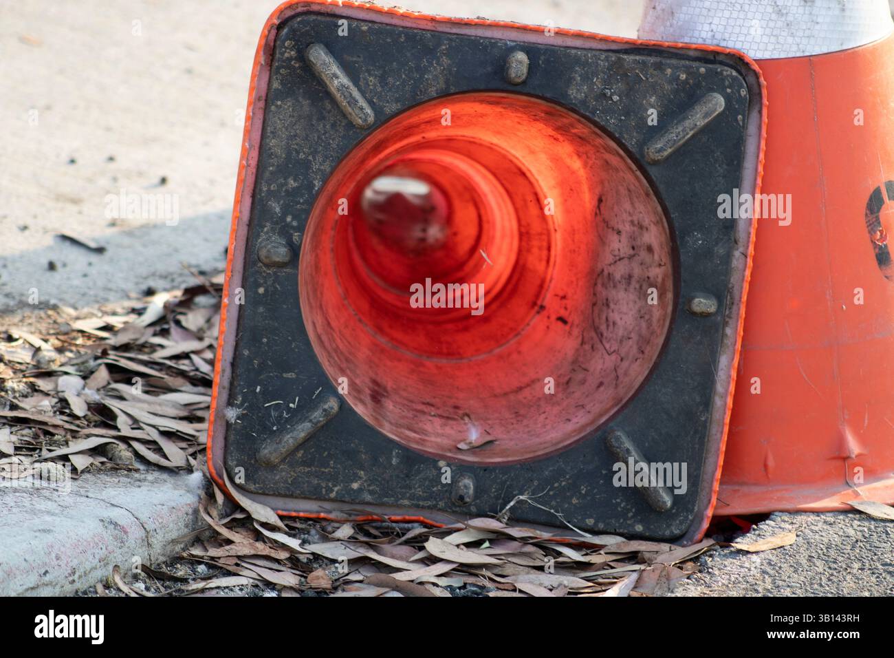 bottomside of orange traffic cone Stock Photo - Alamy