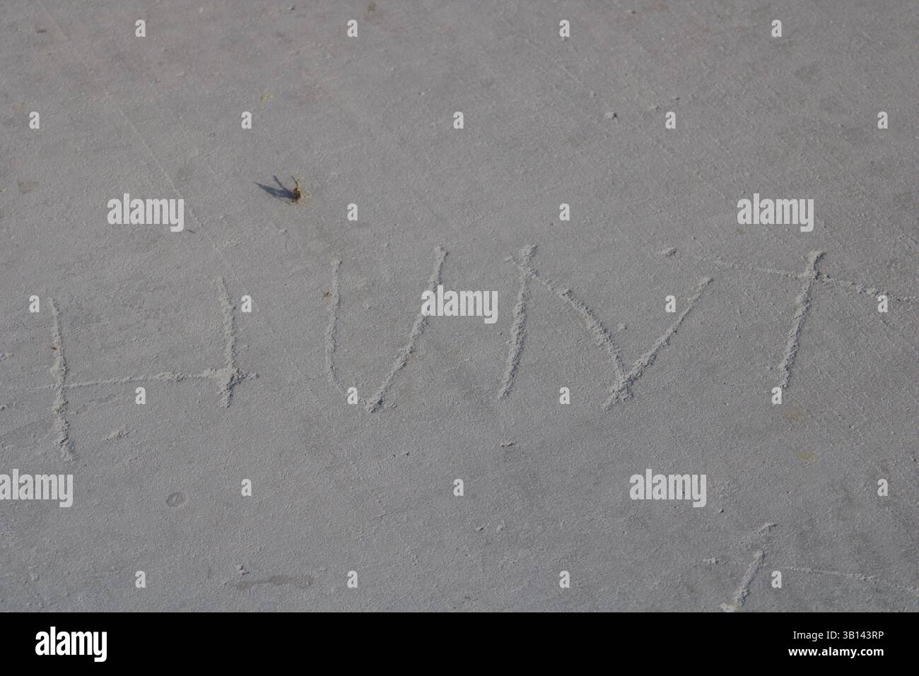 letters carved into pavement cement Stock Photo - Alamy