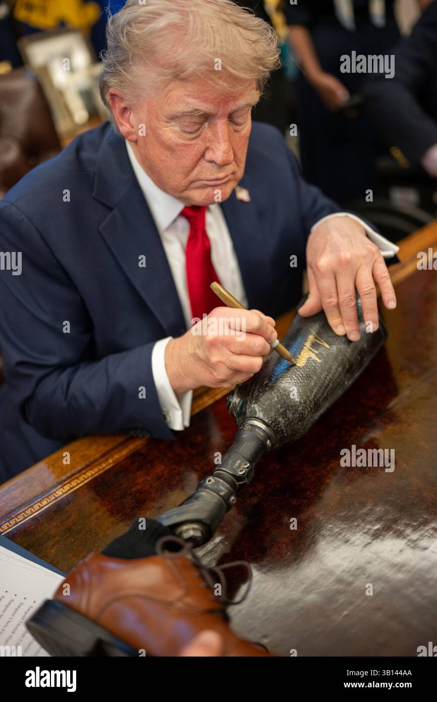 April 23, 2025, Washington, District of Columbia, USA: President Donald ...