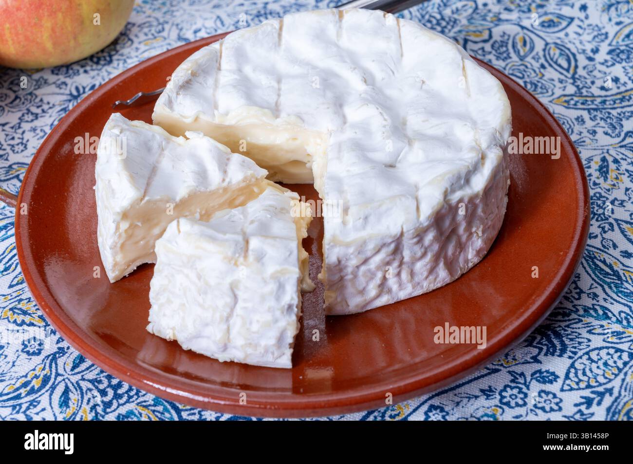 French soft Camembert cheese, original Camembert de Normandie made from ...