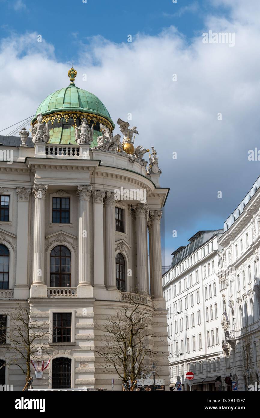 Walking in spring Vienna, city centre with beautiful buildings, museums ...