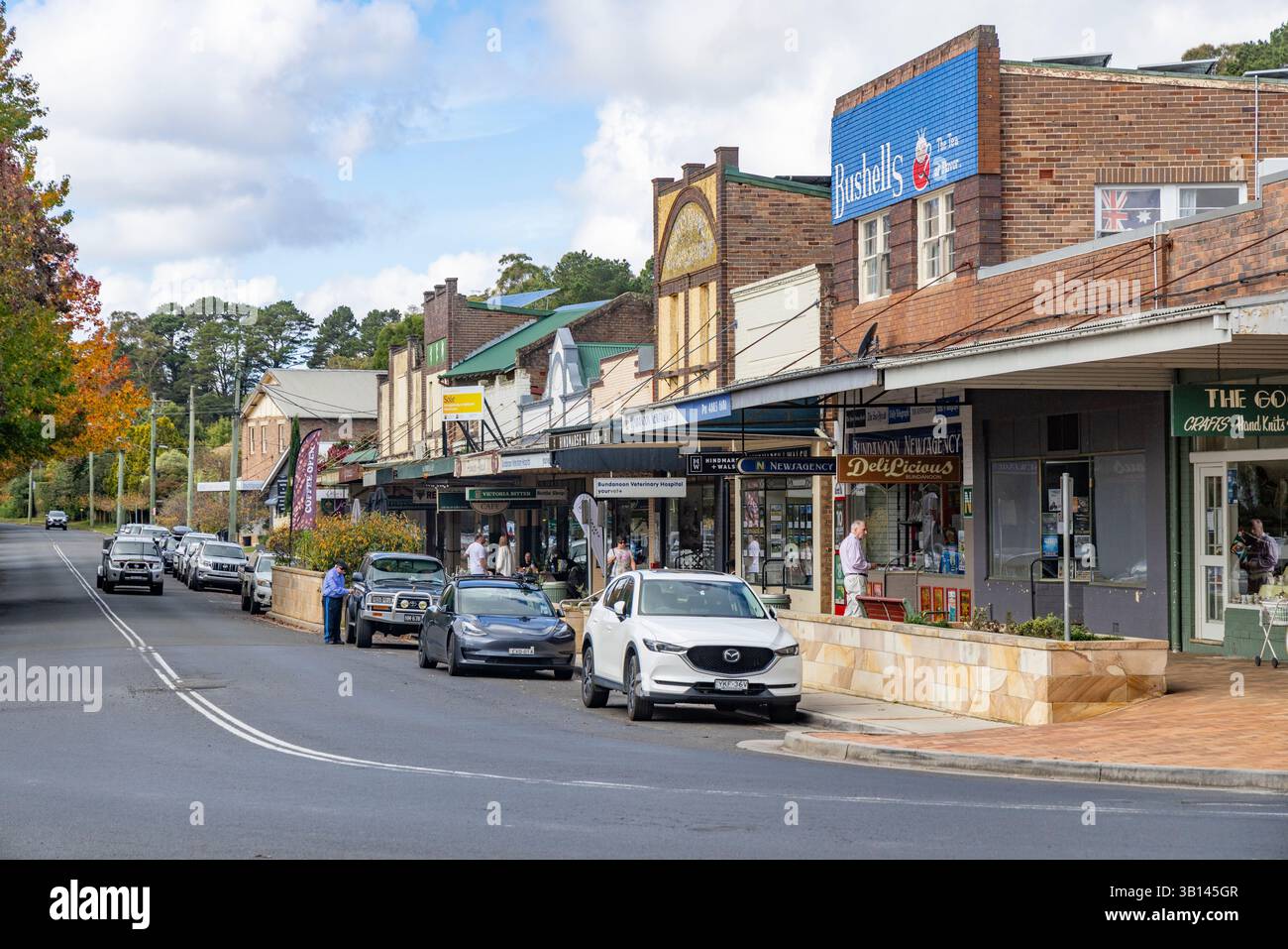 Shops and stores on Railway avenue in Bundanoon town centre, southern ...