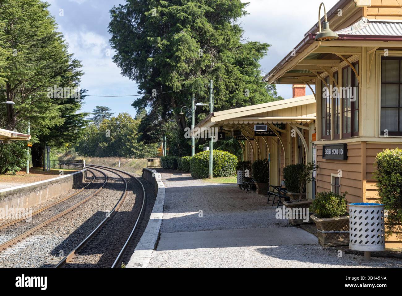 Southern highlands of New South Wales, small train station in Exeter ...