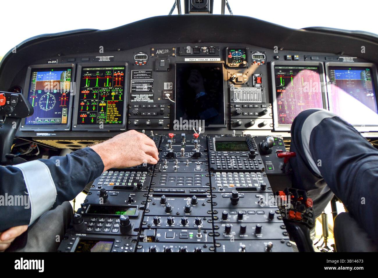 cockpit of a helicopter close up Stock Photo - Alamy