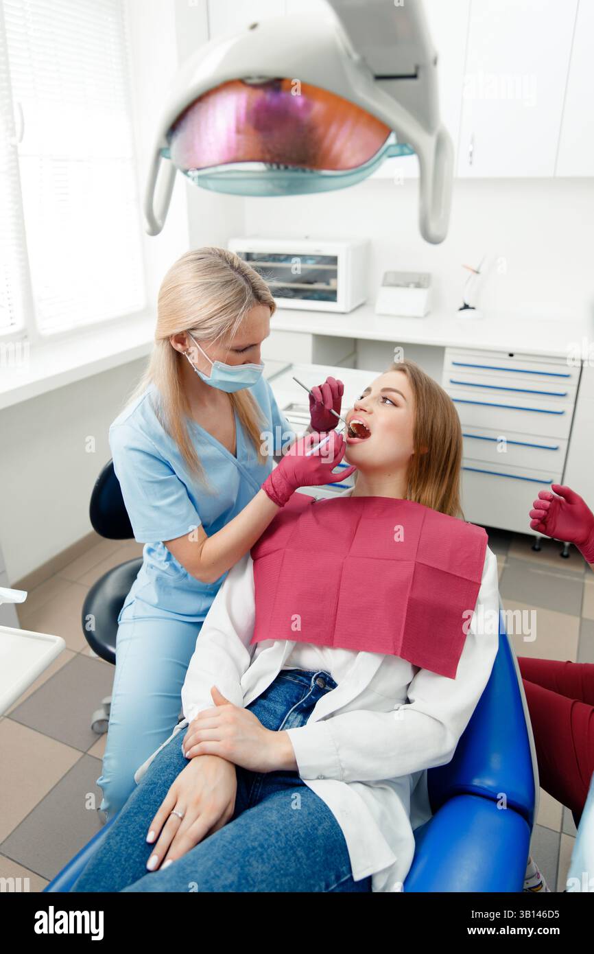 dental consultation, dentist checking teeth, dental examination ...