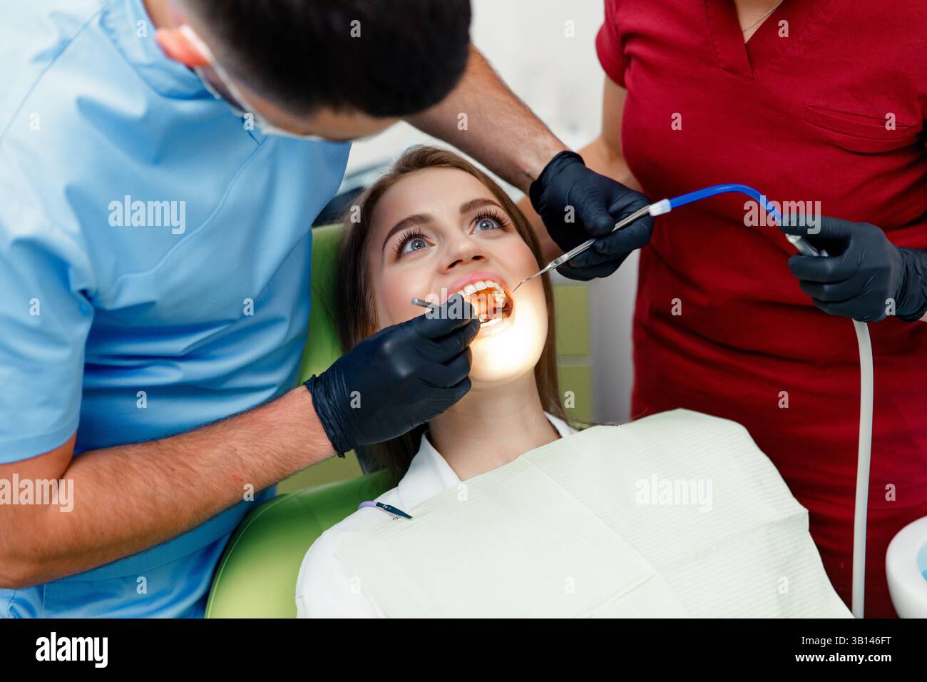 dentist examining, dentist examine tooth, dental instruments ...