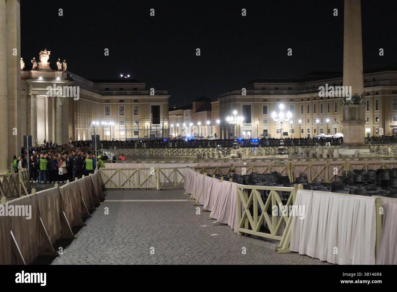 Saint Peter’s Basilica and Saint Peter’s Square at night during the ...