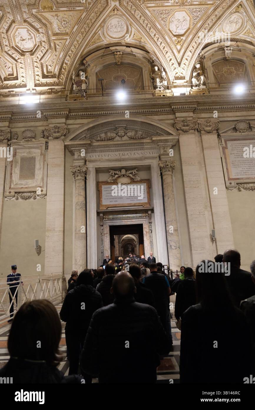 Saint Peter’s Basilica and Saint Peter’s Square at night during the ...