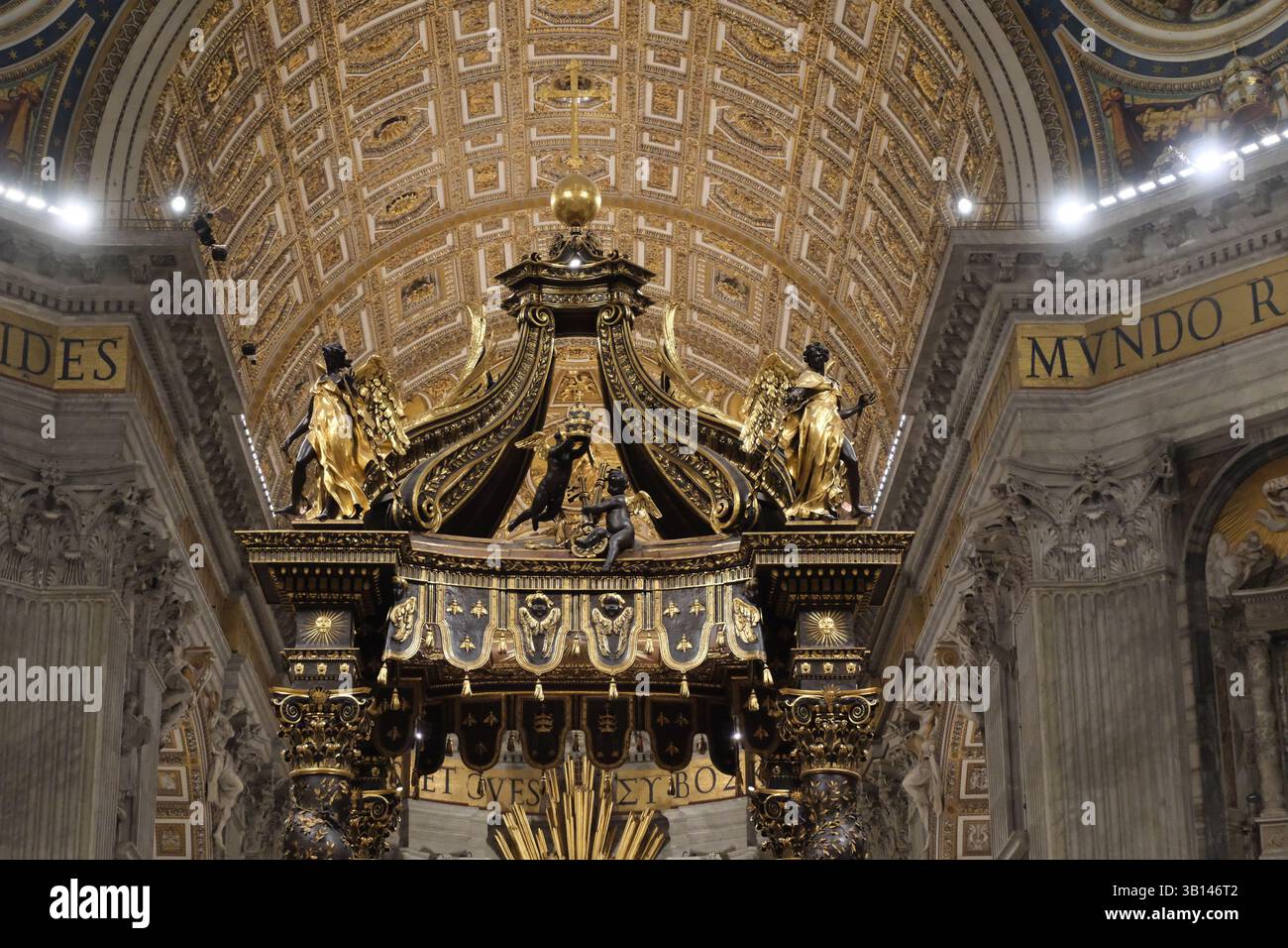 Saint Peter’s Basilica and Saint Peter’s Square at night during the ...