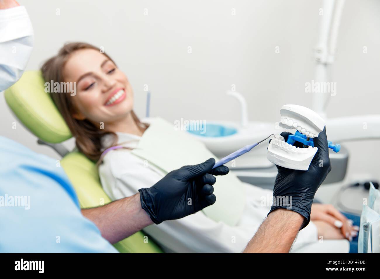 treating teeth, dental teeth model, dental tools, stomatological ...