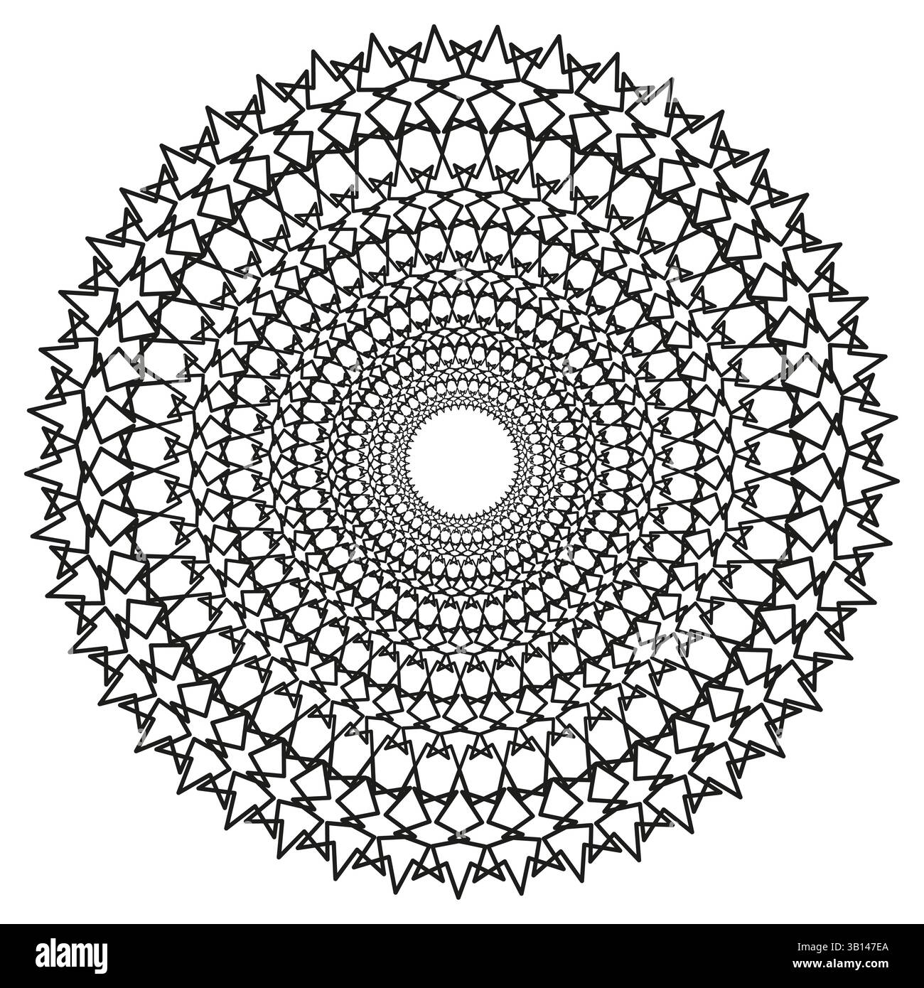 Spiral pattern icon. Black geometric swirl. Triangular layer detail ...