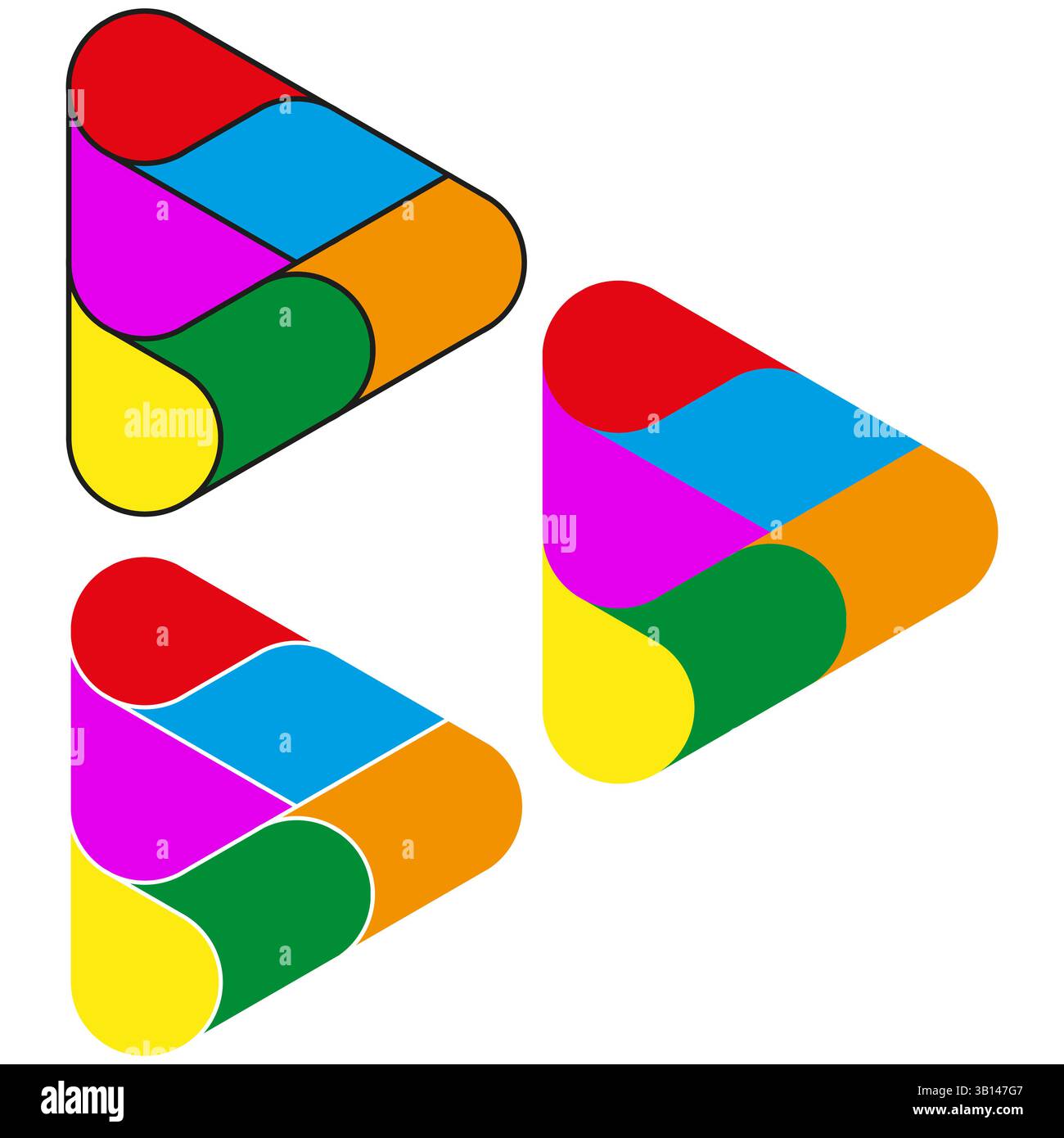Color triangle figure. Rounded segment icon. Spectrum vector object ...