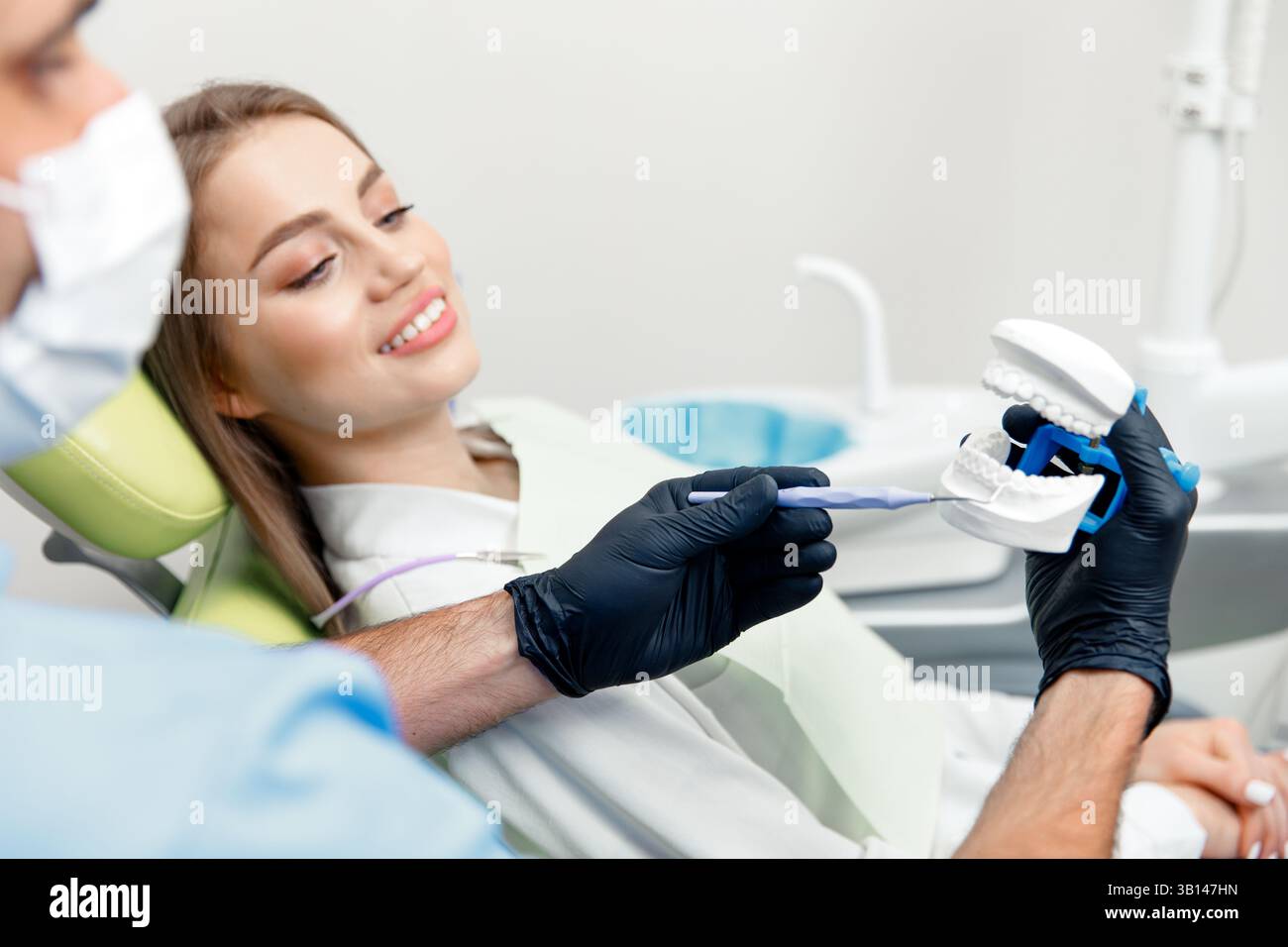 treating teeth, dental teeth model, dental tools, stomatological ...