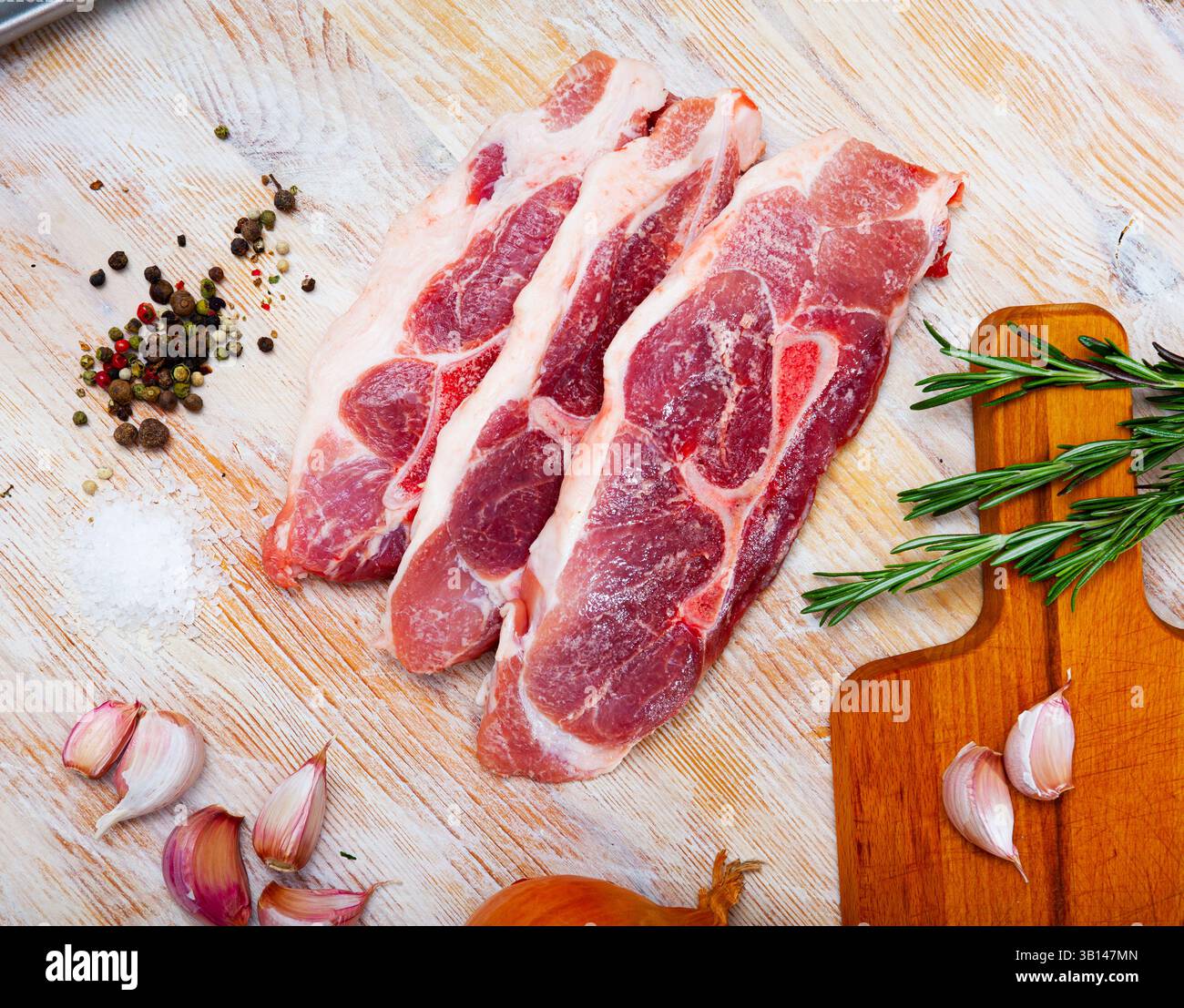 Raw pork shoulder fillet Stock Photo - Alamy