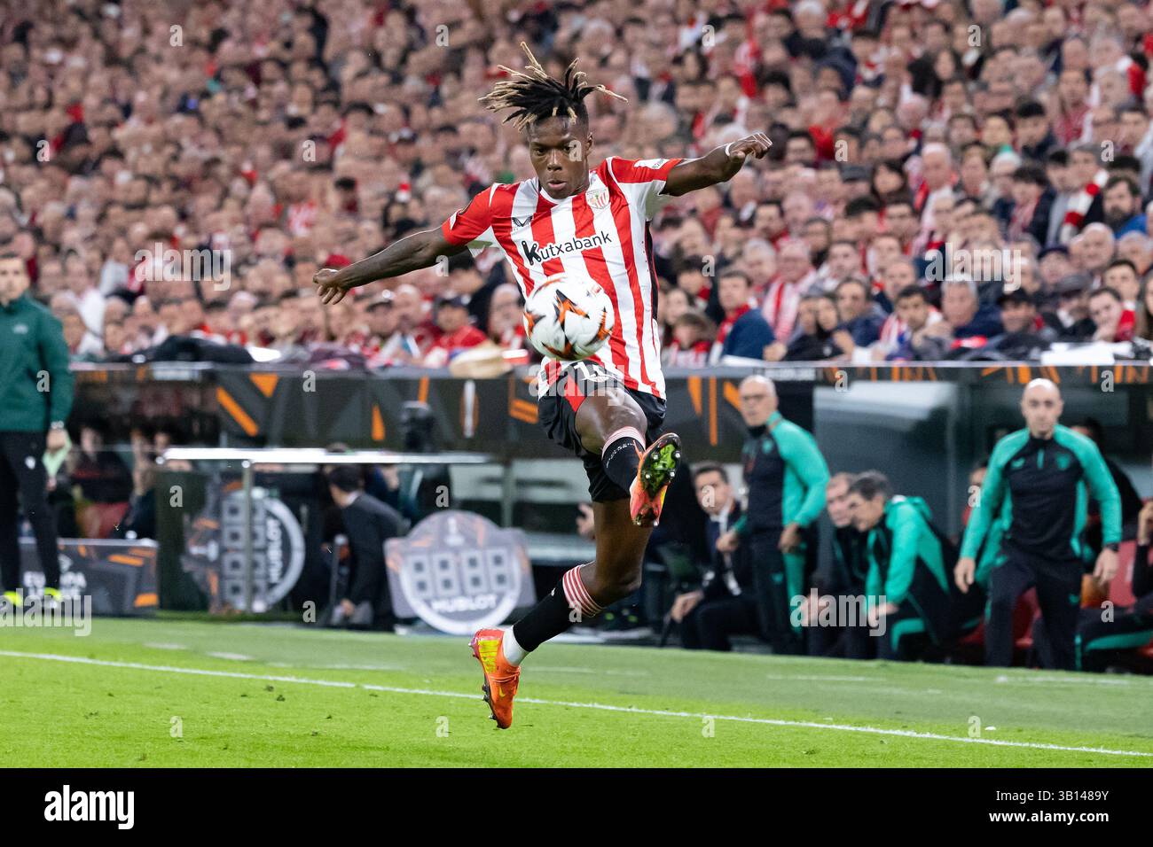 Bilbao, Spain. 17th Apr, 2025. Nico Williams of Athletic Club during ...