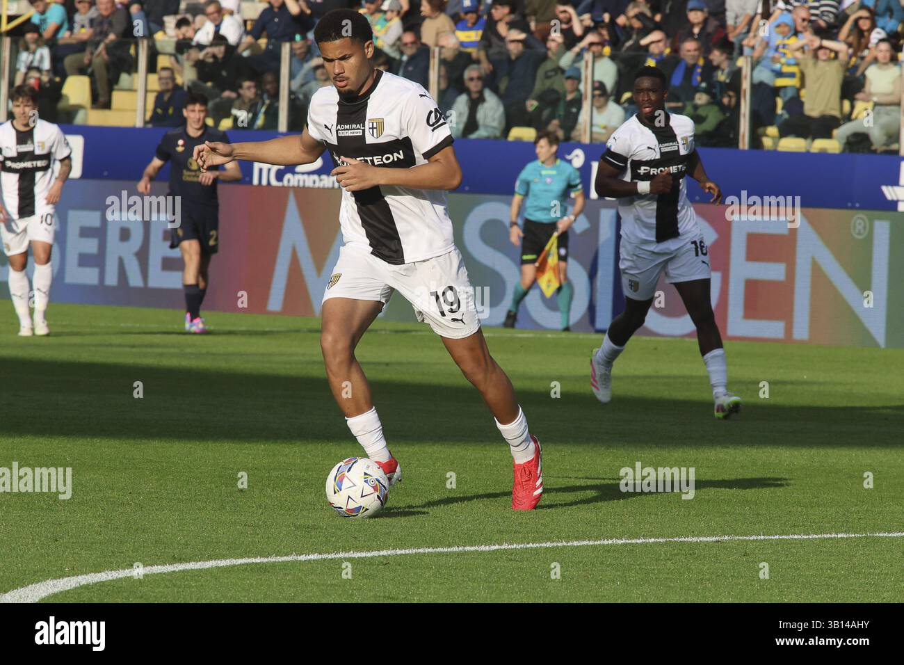 Parma, Italy. 25th Apr, 2025. Simon Sohm of Parma AC play the ball ...