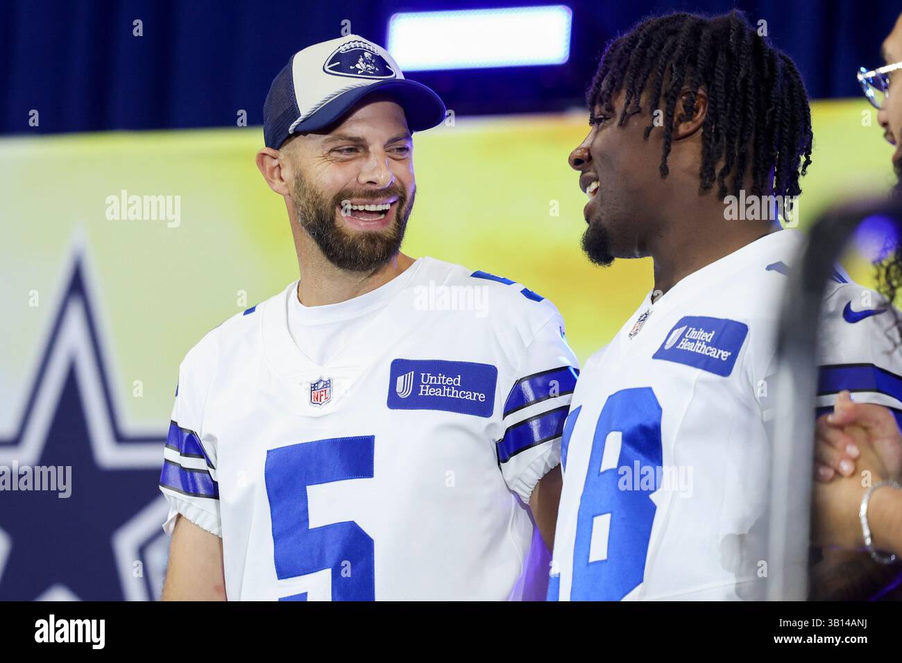 Dallas Cowboys punter Bryan Anger (5) and linebacker Damone Clark ...