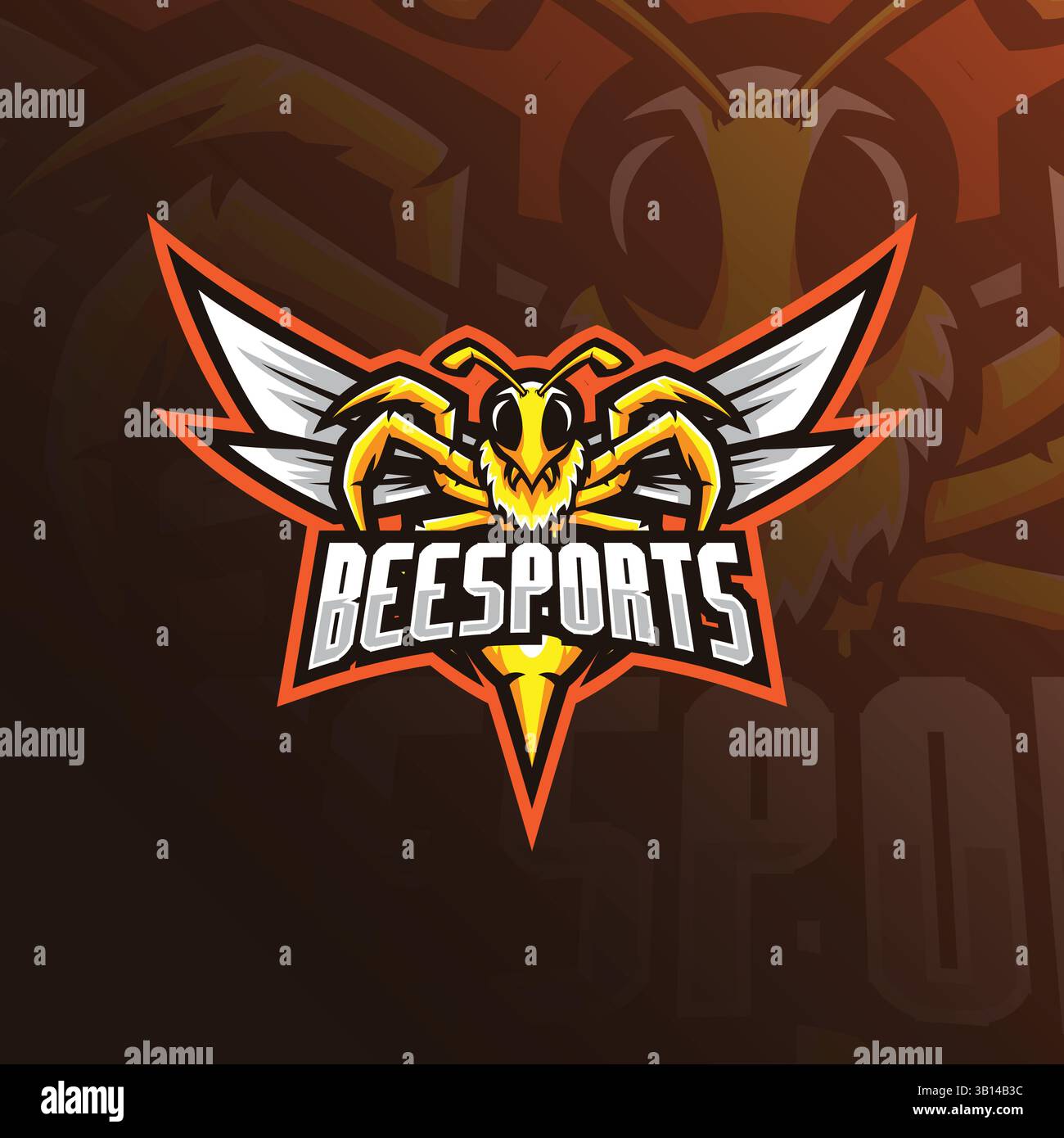 bee mascot logo design vector with modern illustration concept style ...