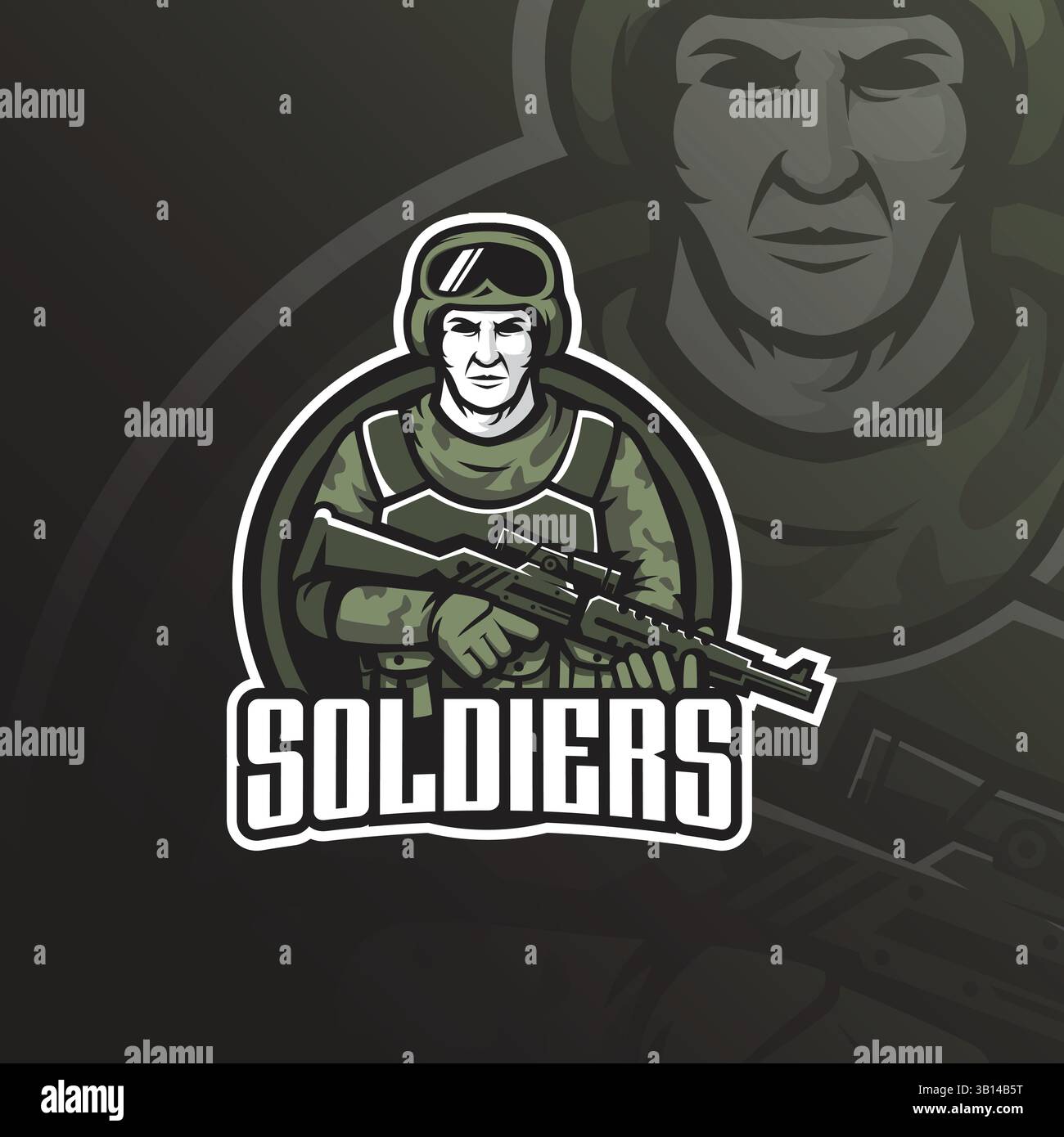 soldier vector mascot logo design with modern illustration concept ...