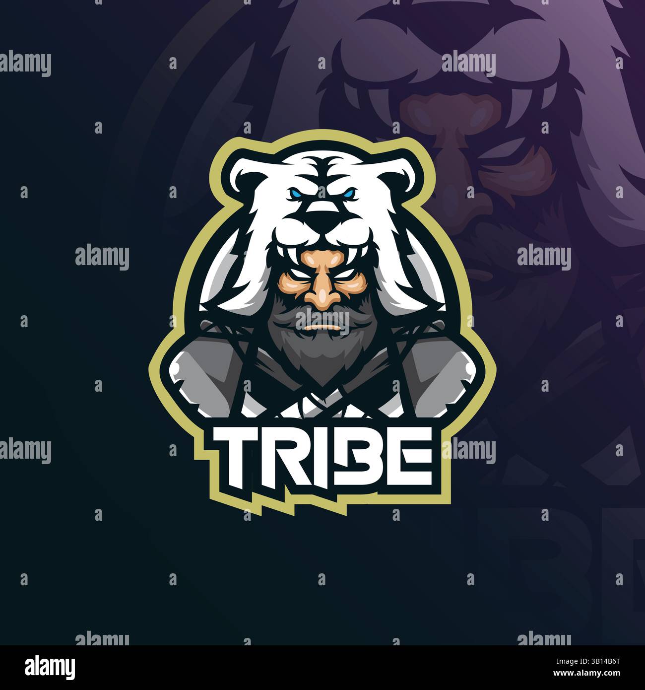 tribe mascot logo design vector with modern illustration concept style ...