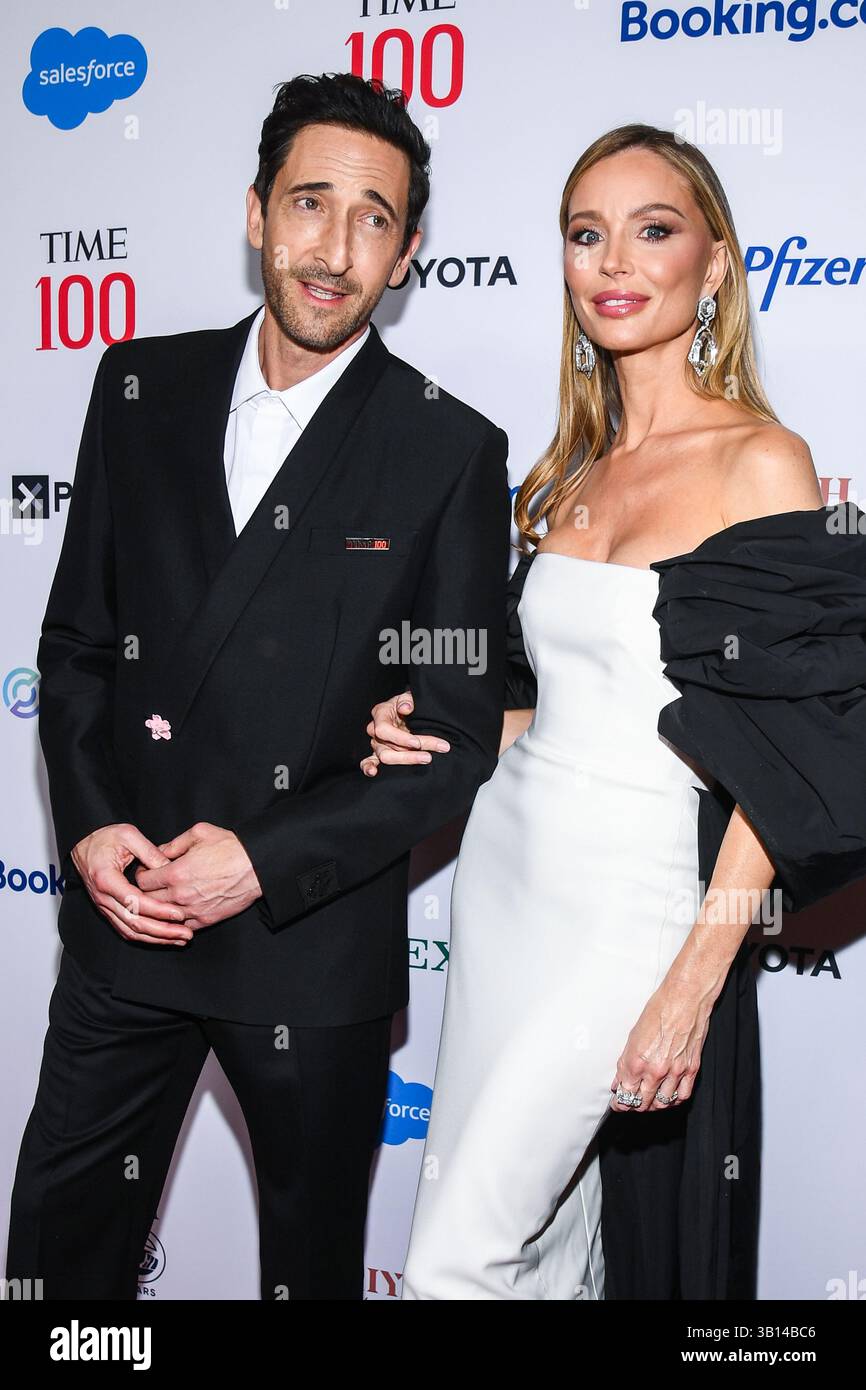 New York, USA. 24th Apr, 2025. Adrien Brody and Georgina Chapman ...