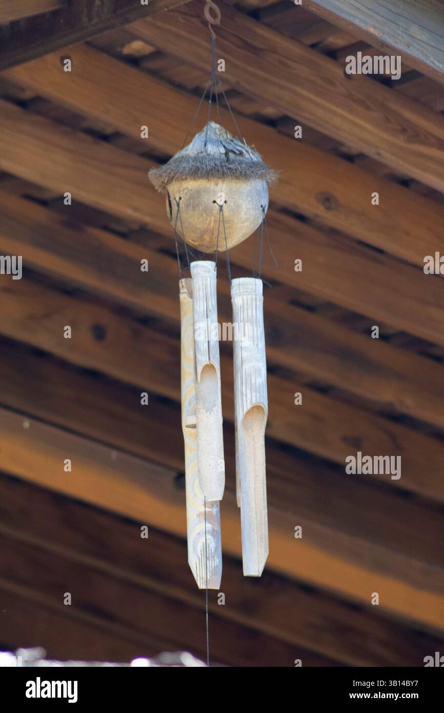 bamboo wind chime decoration Stock Photo - Alamy