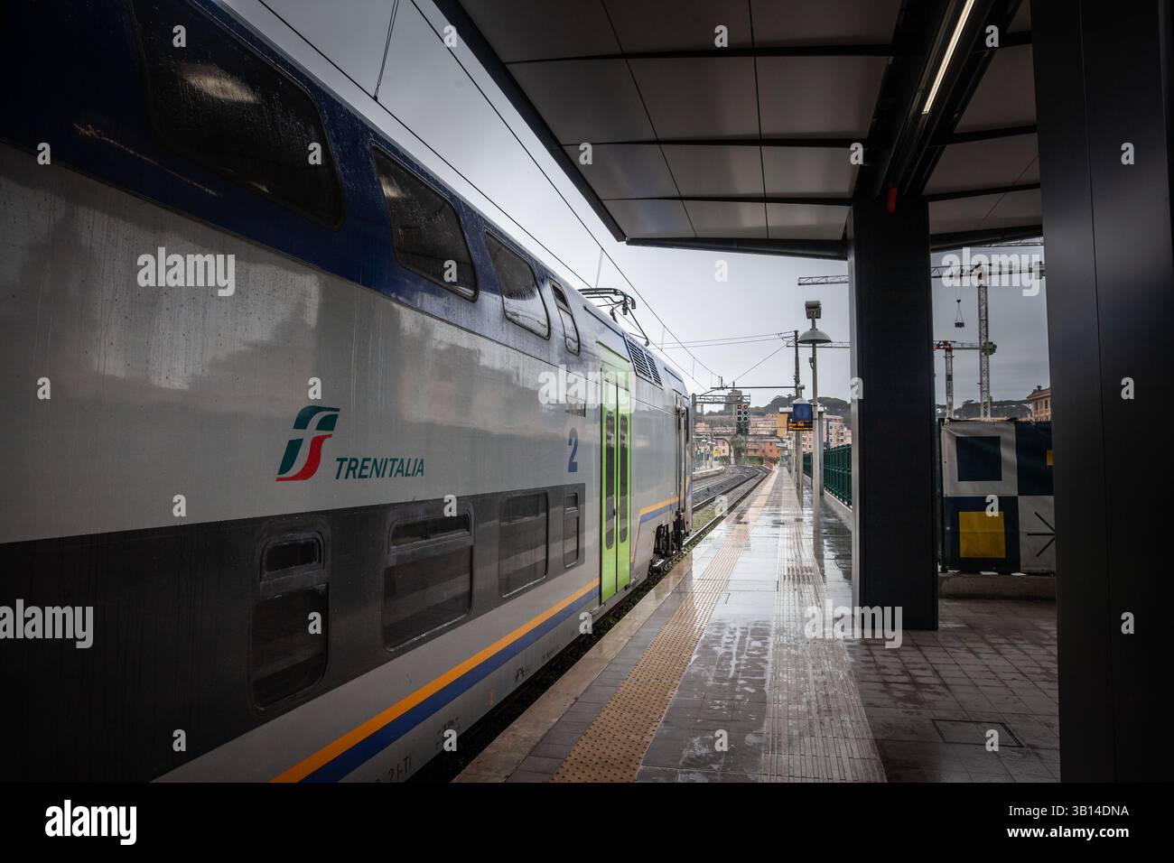 ROME, ITALY - JANUARY 15, 2025: logo of Trenitalia on a suburban train ...