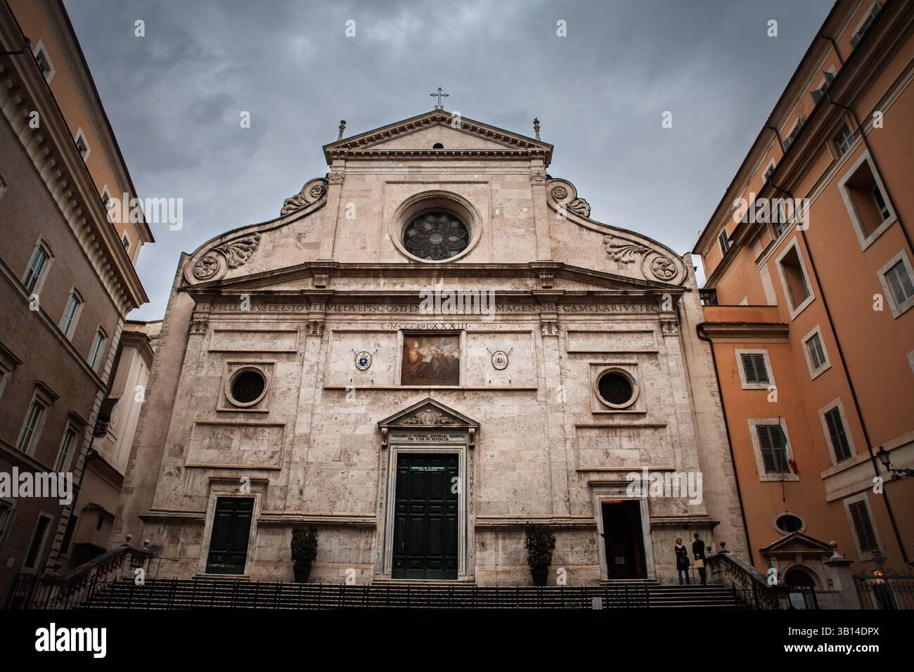 ROME, ITALY - JANUARY 15, 2025: Facade of Basilica di Sant Agostino in ...