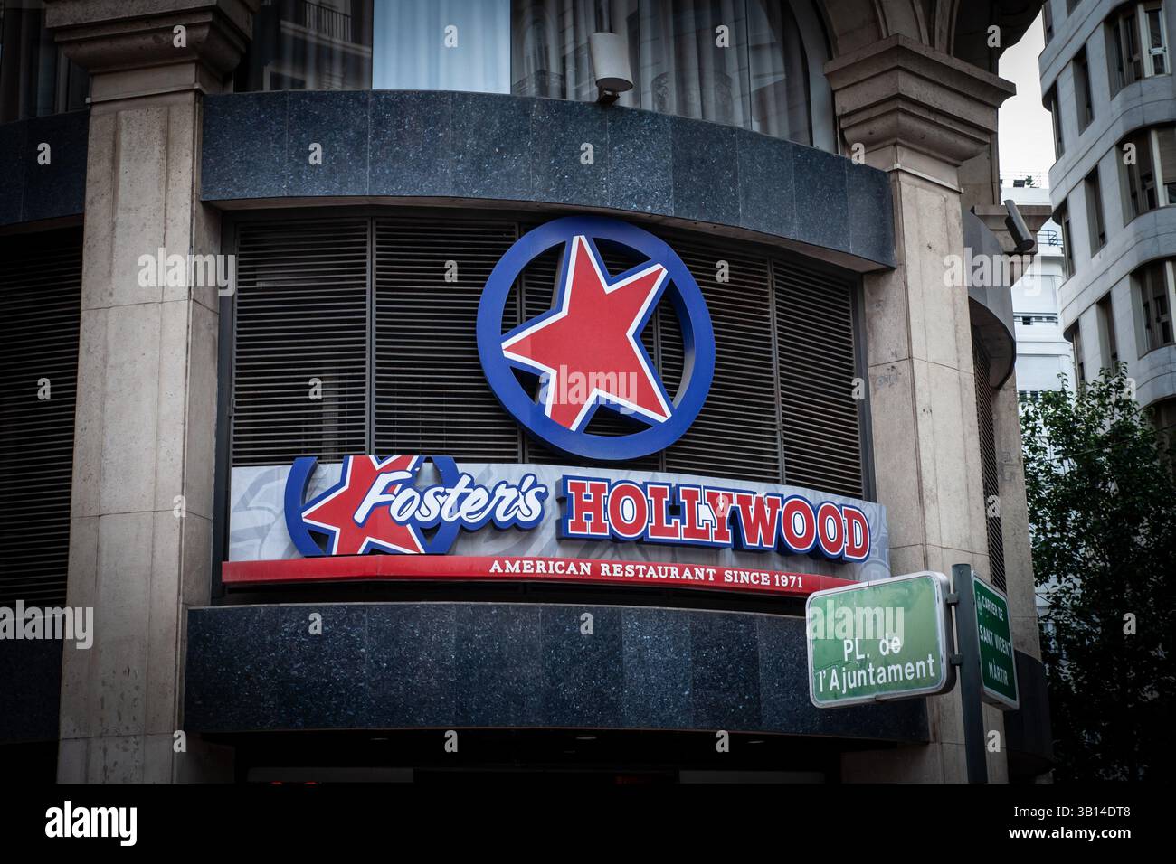VALENCIA, SPAIN - OCTOBER 13, 2024: Foster’s Hollywood star logo and ...