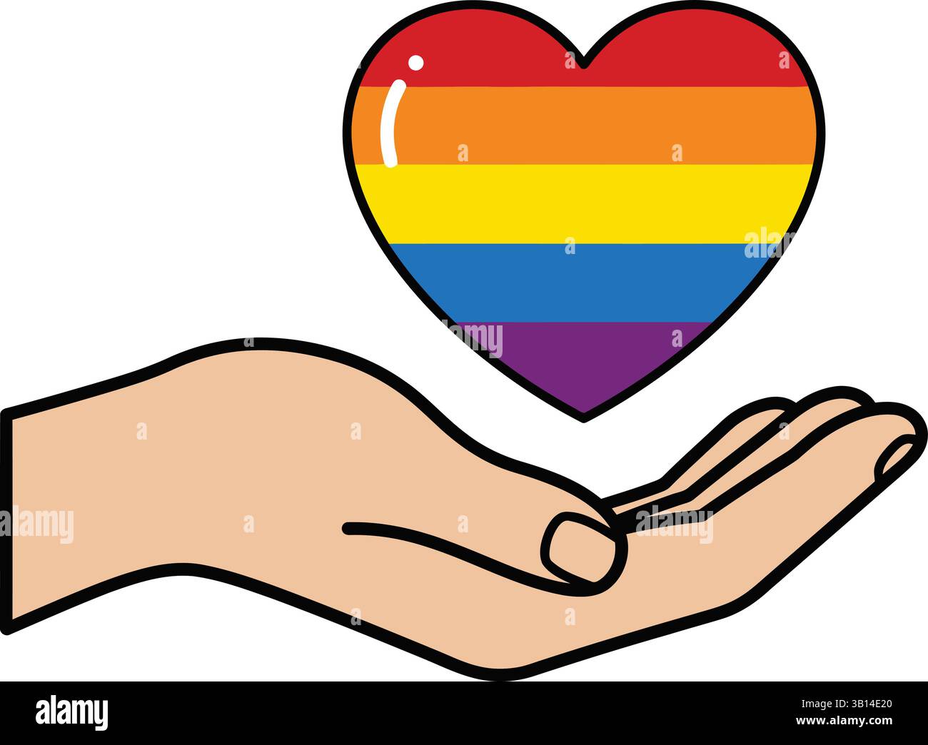 Hand Holding Floating Rainbow Heart – Symbol of Love, LGBTQ+ Pride ...