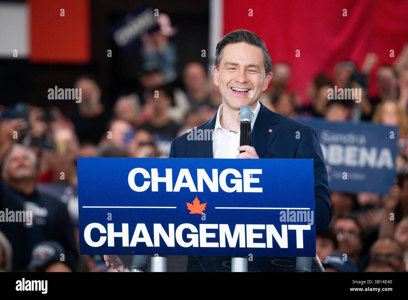 Conservative Party of Canada leader Pierre Poilievre during a rally for ...