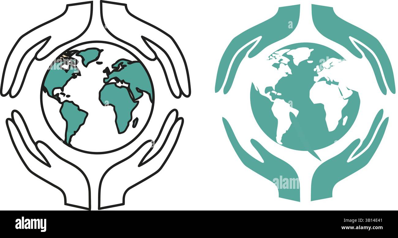 Two Hand Illustrations – Minimalist Vector Hands in Gesture Poses ...