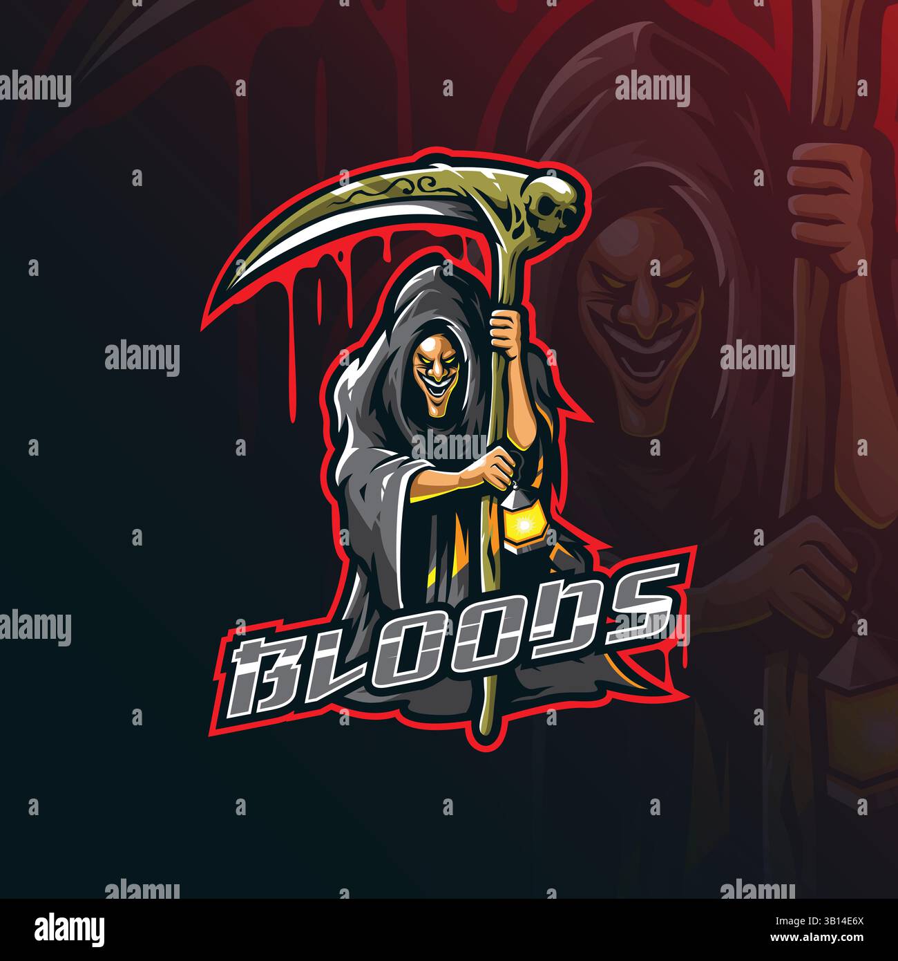 reaper mascot logo design vector with modern illustration concept style ...