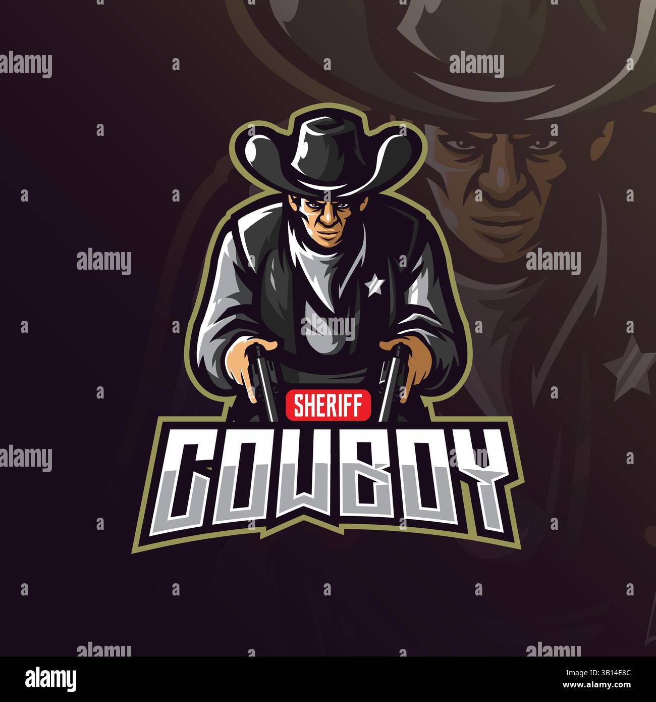 cowboy mascot logo design vector with modern illustration concept style ...