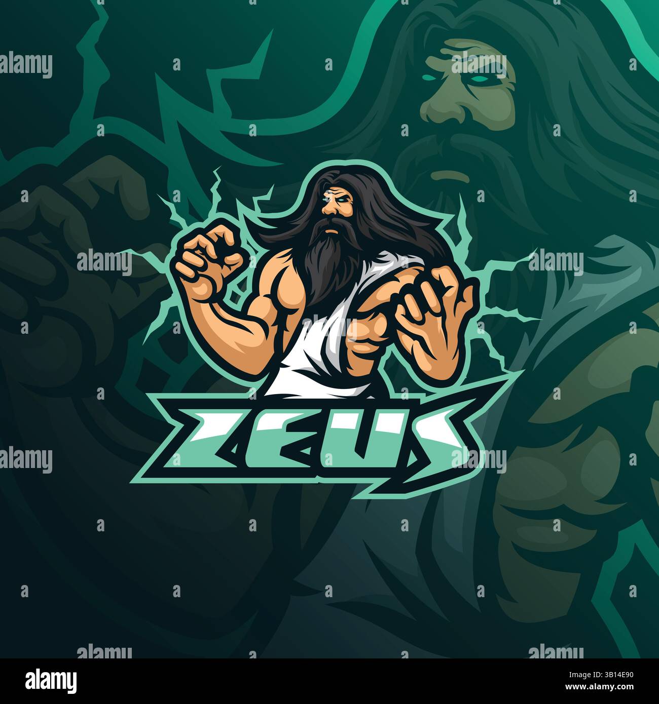 zeus mascot logo design vector with modern illustration concept style ...