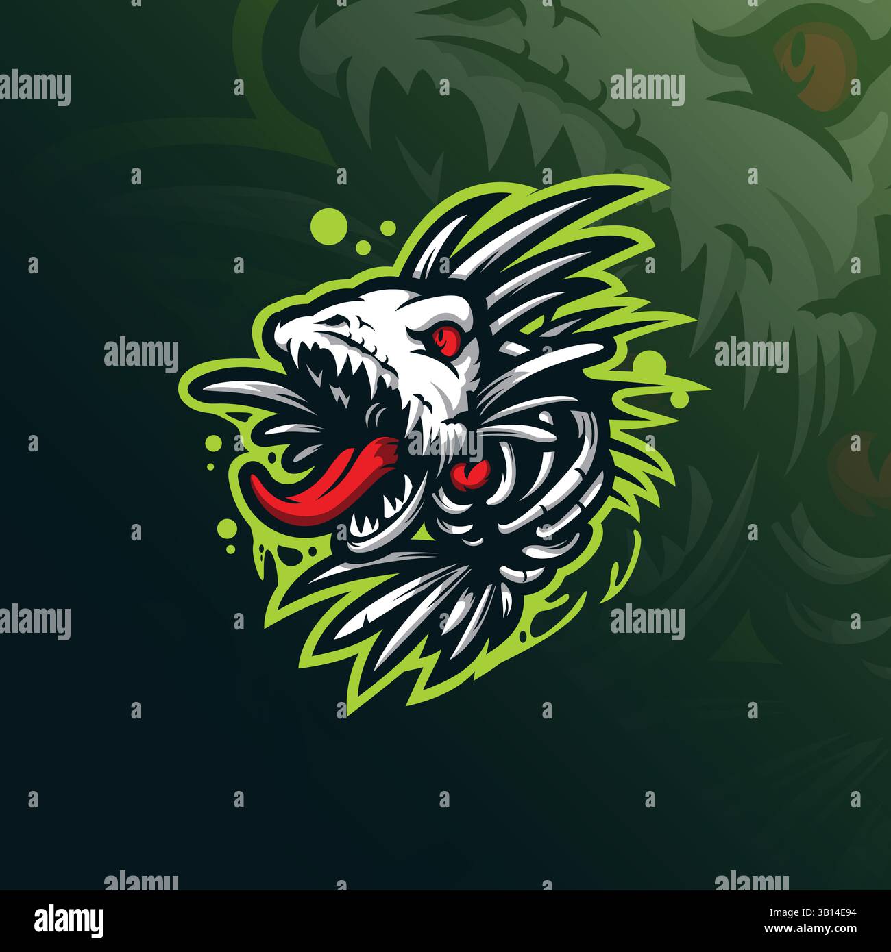 fish monster mascot logo design vector with modern illustration concept ...
