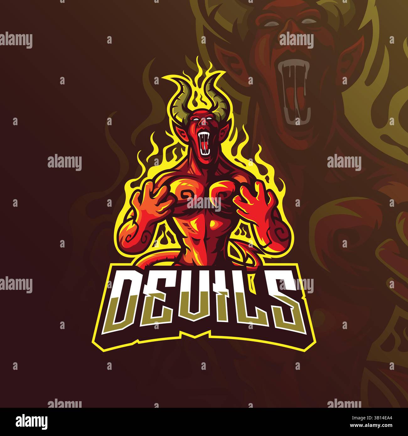 devil mascot logo design vector with modern illustration concept style ...
