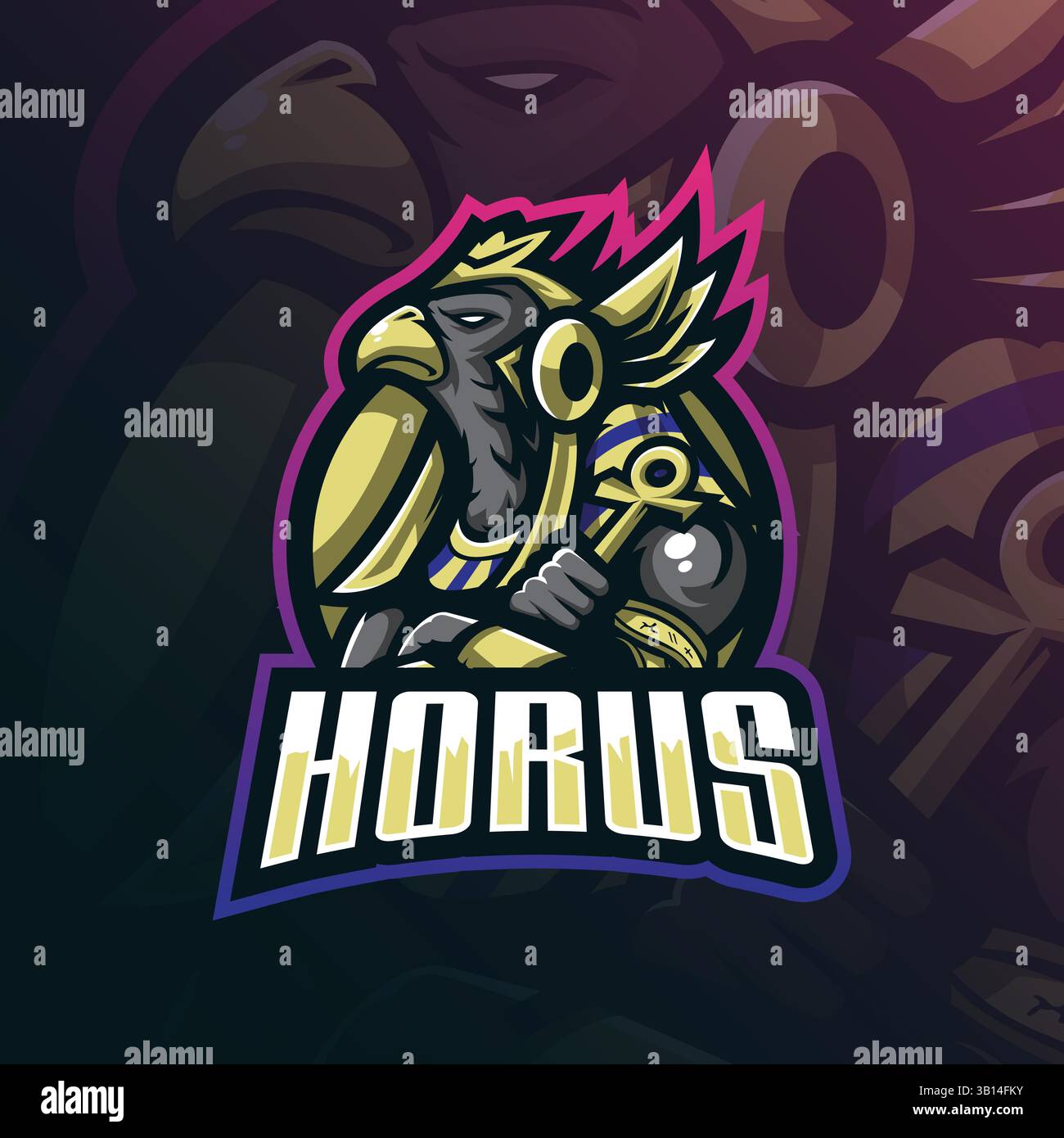 horus mascot logo design vector with modern illustration concept style for badge, emblem and t ...