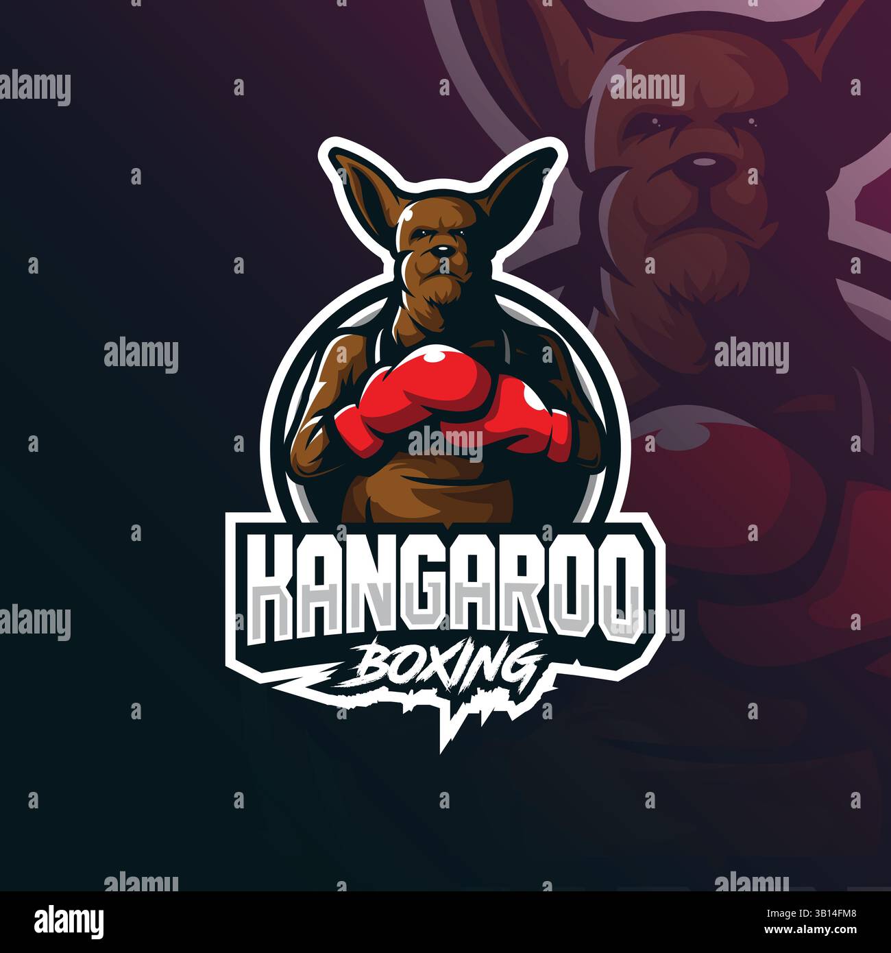 kangaroo mascot logo design vector with modern illustration concept ...
