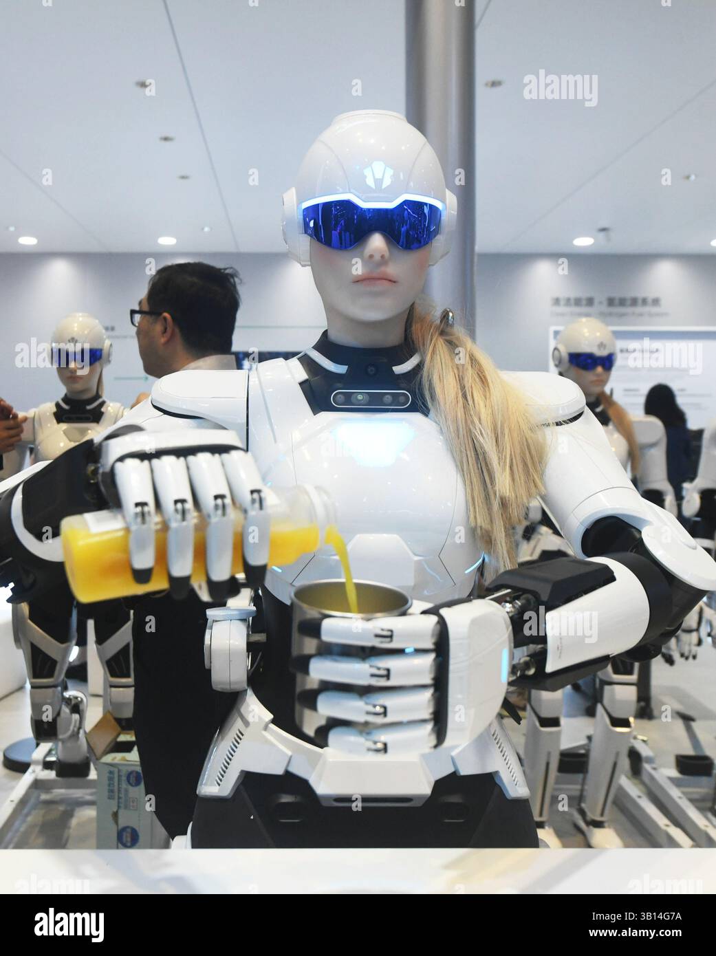 SHANGHAI, CHINA - APRIL 24, 2025 - Tourists visit the humanoid beauty ...