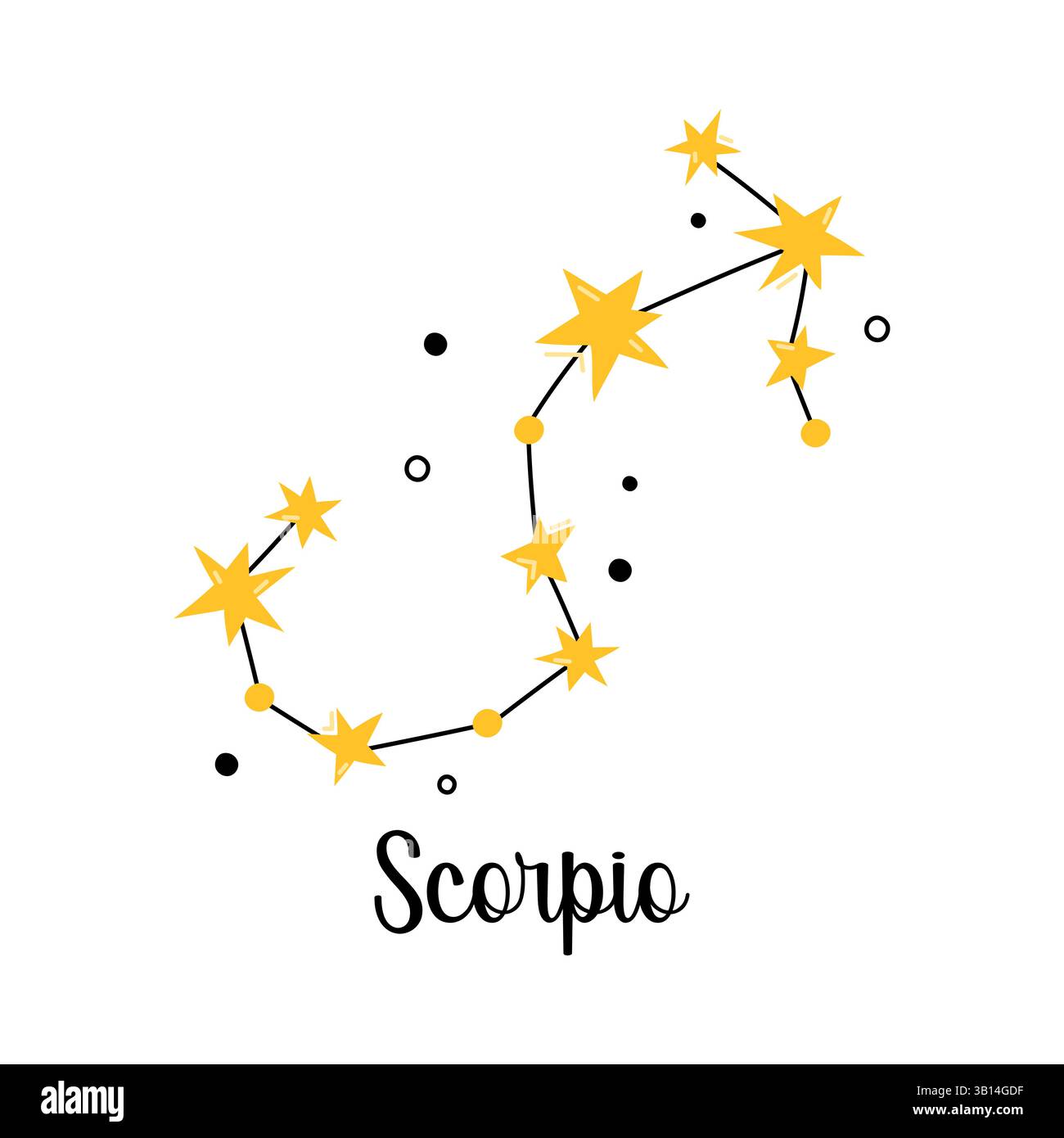 Scorpio Zodiac constellation. Vector isolated astrological sign, symbol ...
