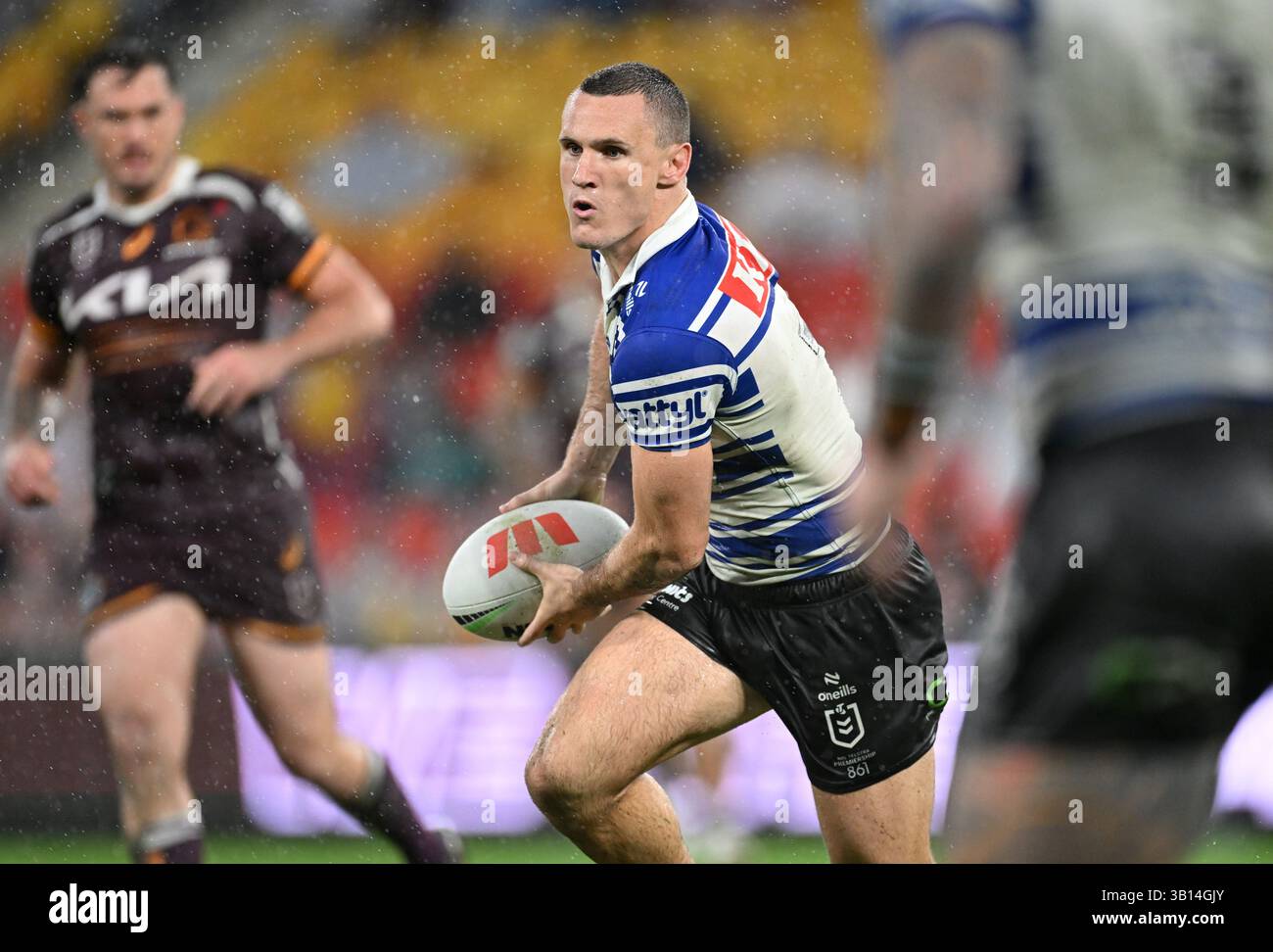 Brisbane, Australia. 24th Apr, 2025. Connor Tracey of the Bulldogs ...